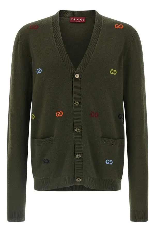 Gucci Gg Intarsia Cashmere Cardigan