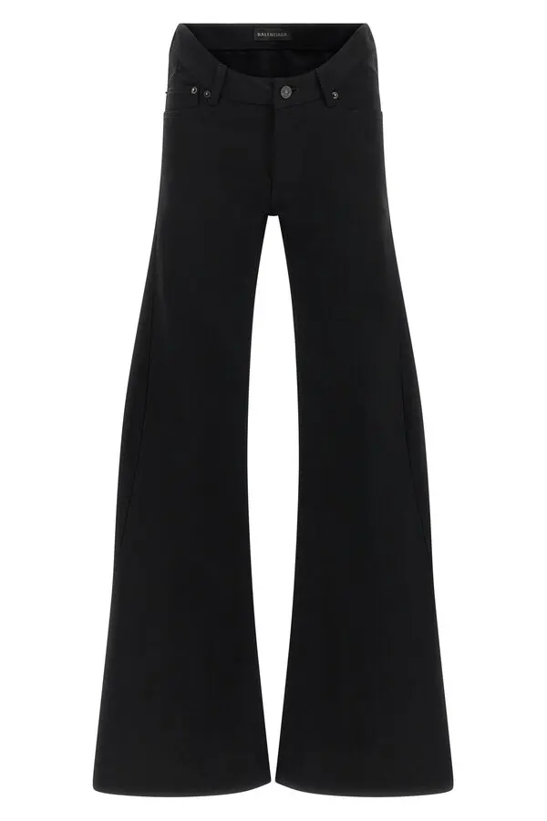 Balenciaga Cotton Denim Wide Flared Jeans
