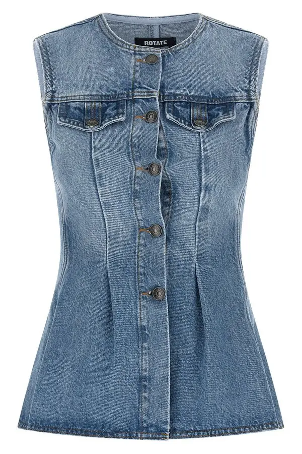 ROTATE BY BIRGER CHRISTENSEN Flared Denim' Top