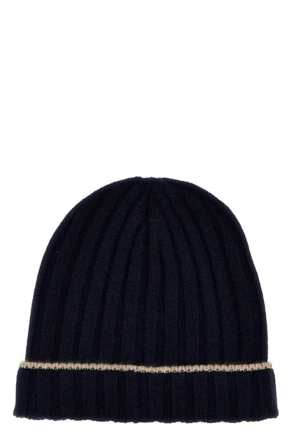 Brunello Cucinelli Contrast Line Beanie - Blue