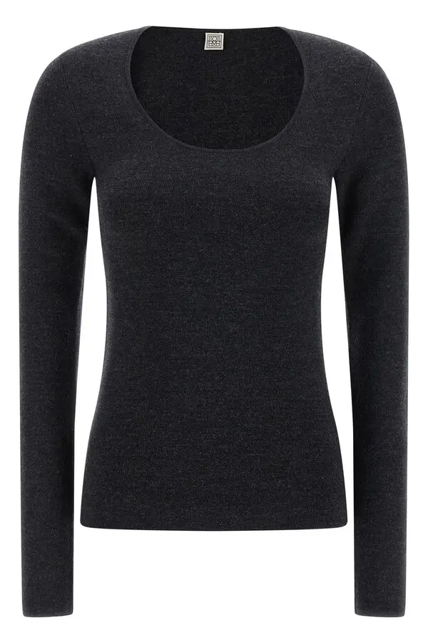 TOTEME Compact Knit Sweater - Gray