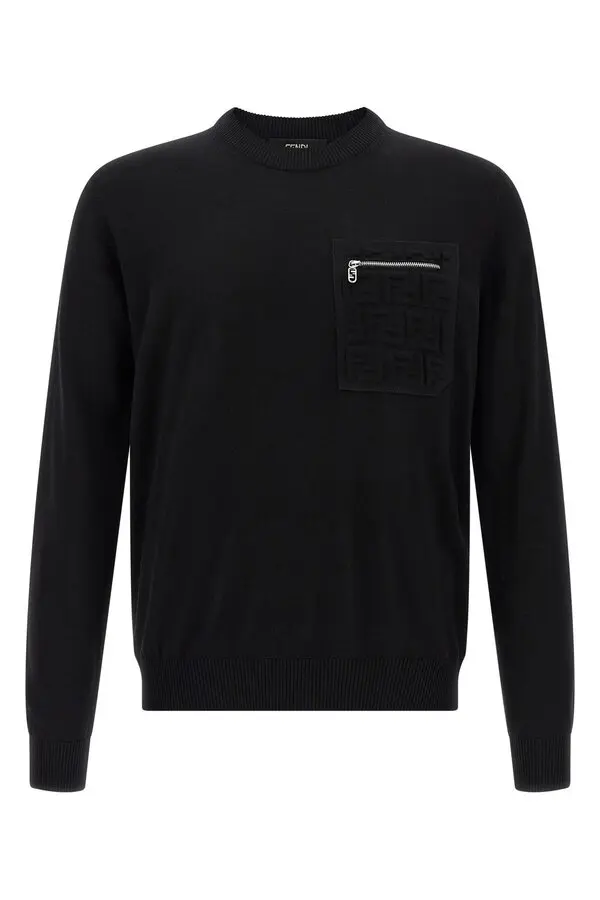 Fendi Ff Pocket Sweater - Black