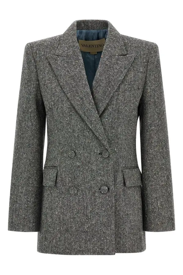 Valentino Garavani Bottonato Natte Double-breasted Blazer