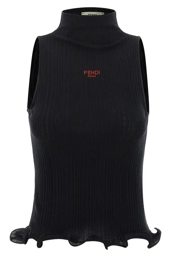 Fendi Ruffled Top - Black
