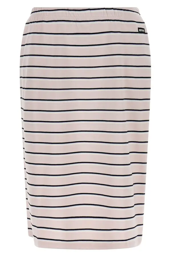 ROTATE BY BIRGER CHRISTENSEN Striped Stretch Cotton Midi Skirt
