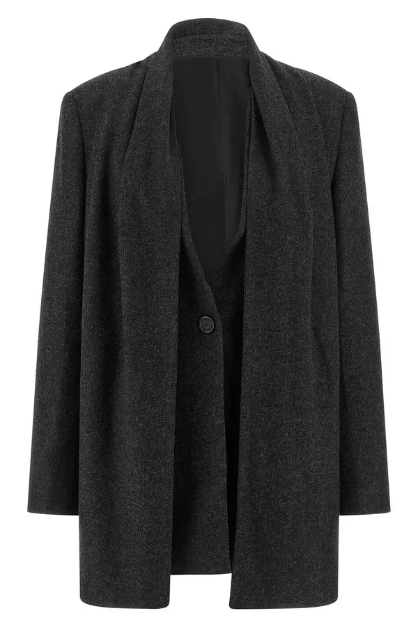 TOTEME Scarf Detail Flannel Blazer