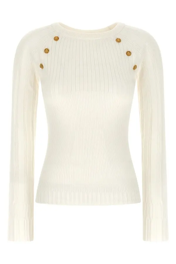 Balmain Long Sleeve Crew Neck Pullover