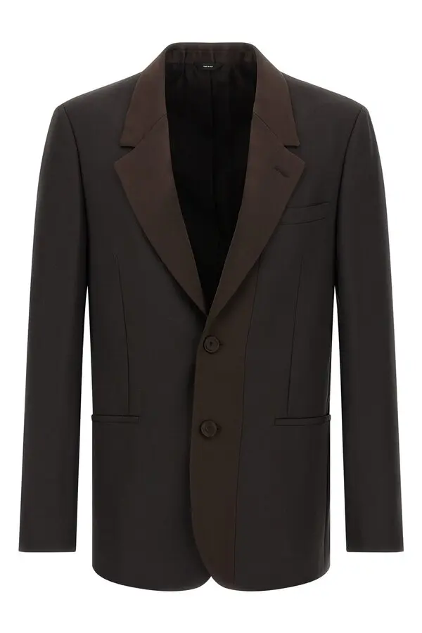 Fendi Crepe Wool Blazer - Brown