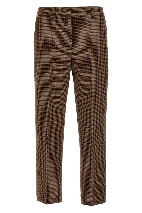 Prada Houndstooth Wool Trousers