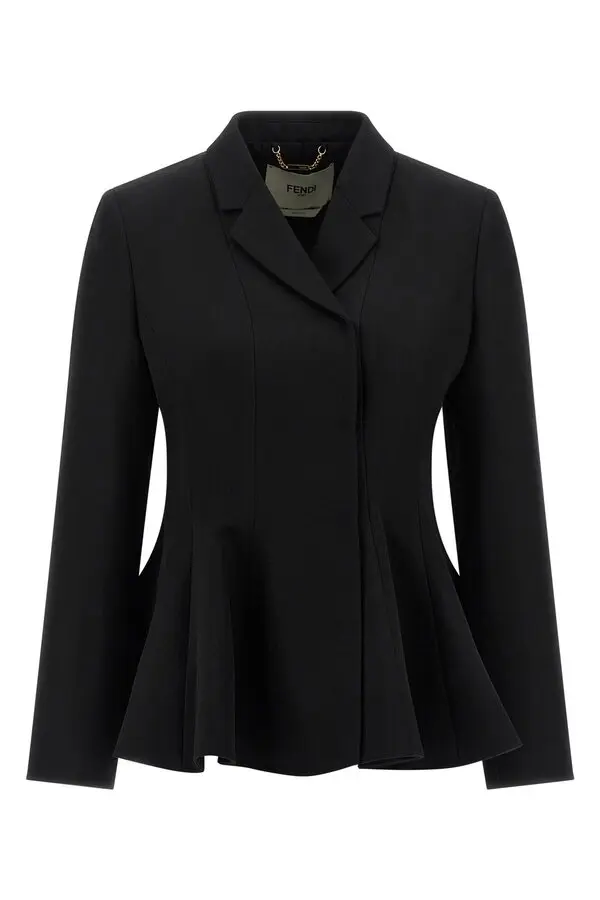 Fendi Grain De Poudre' Blazer - Black