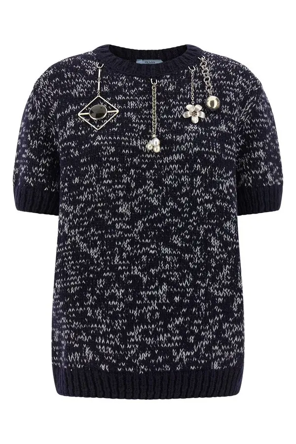 Prada Virgin Wool Pendant Sweater