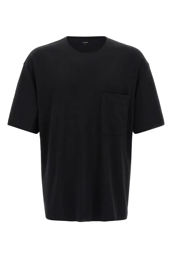 LEMAIRE Cotton And Silk T-shirt - Black
