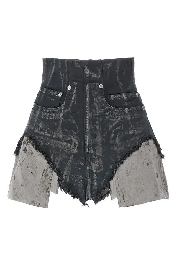 Rick Owens Coated Cotton Blend Dirt Cutoffs Shorts