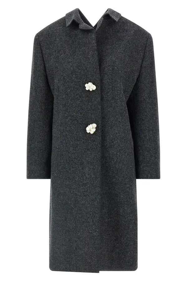 Prada Shetland Wool Coat - Gray