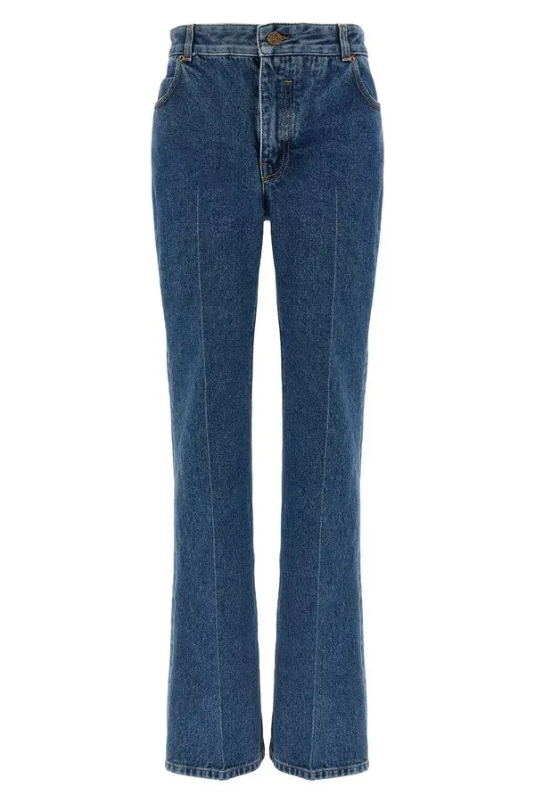 Balmain High-waist Straight-leg Denim Jeans
