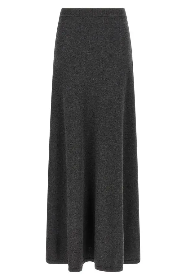 Balenciaga Maxi Wool Skirt - Gray