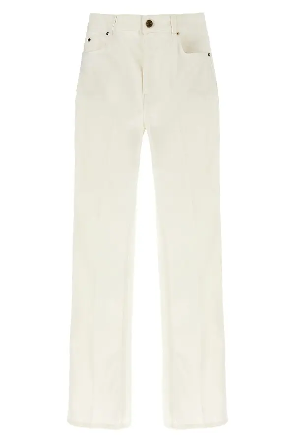 Balmain High Waist Cotton Denim Jeans