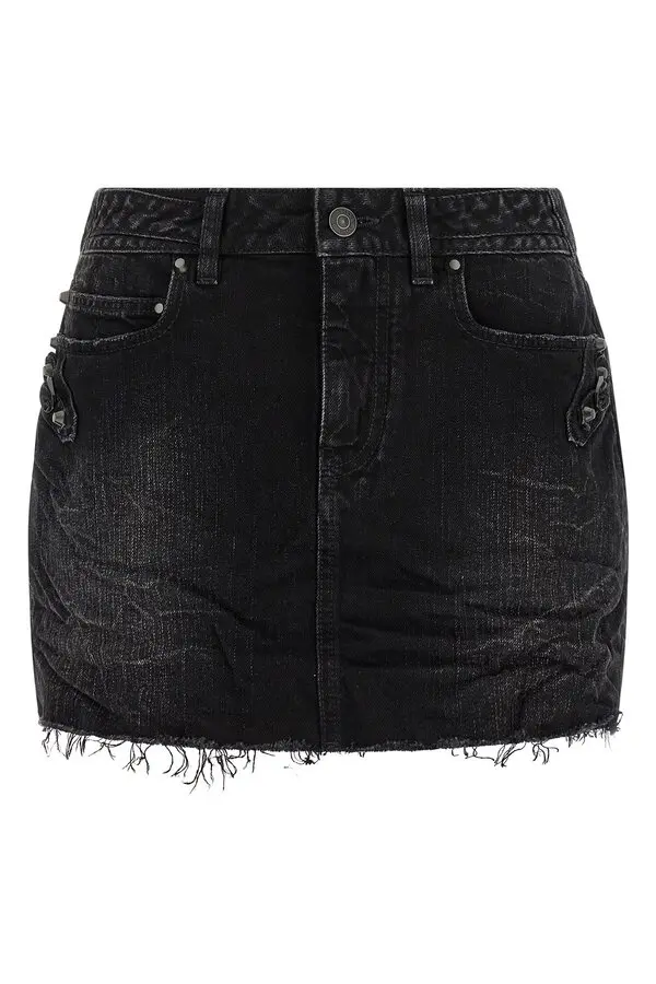 Balenciaga City Denim Skirt - Black