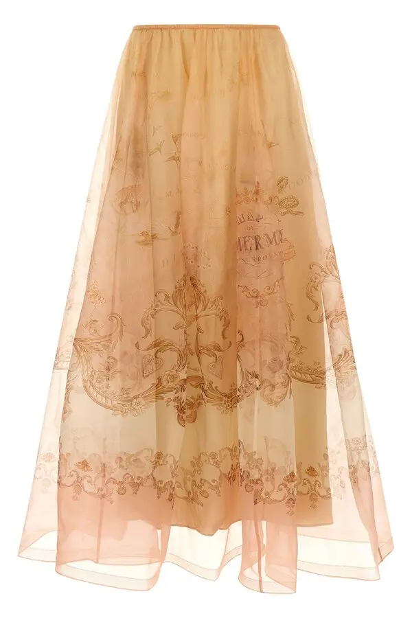 Zimmermann Hypnotic Organza Maxi Skirt - Beige