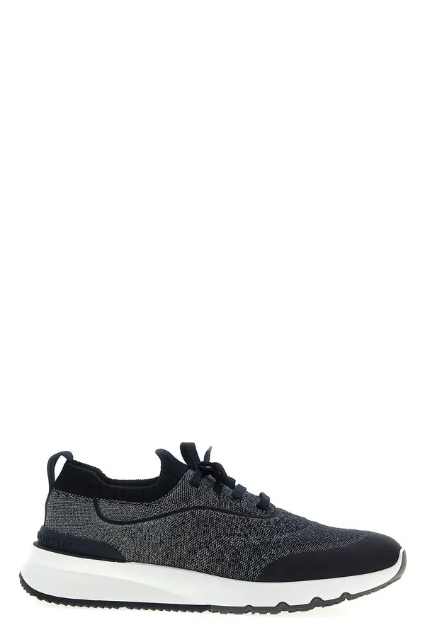 Brunello Cucinelli Techno Cotton Knit Runners - Blue