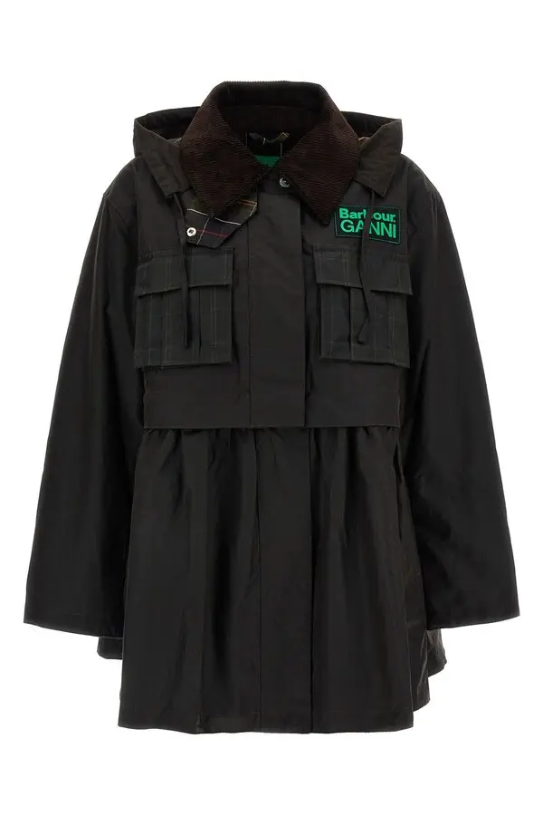 Barbour X Ganni Waxed Cotton Parka