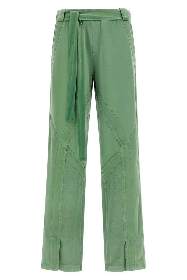 Attico Front Split Fleece Pants - Green
