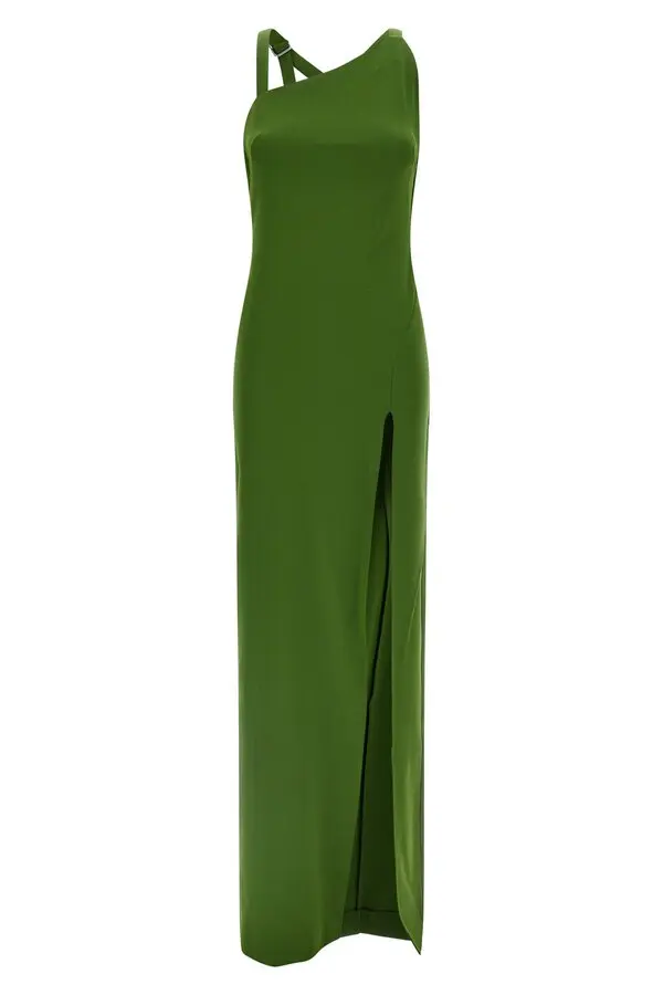 Attico Viscose And Silk Blend Maxi Strap Dress