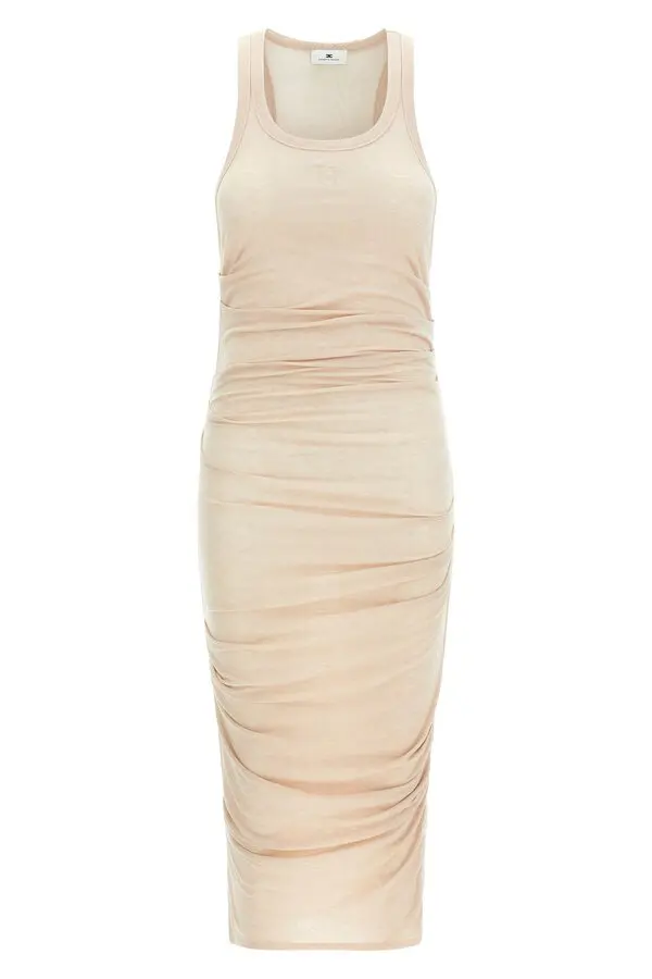 Elisabetta Franchi Logo Embroidery Dress - Beige