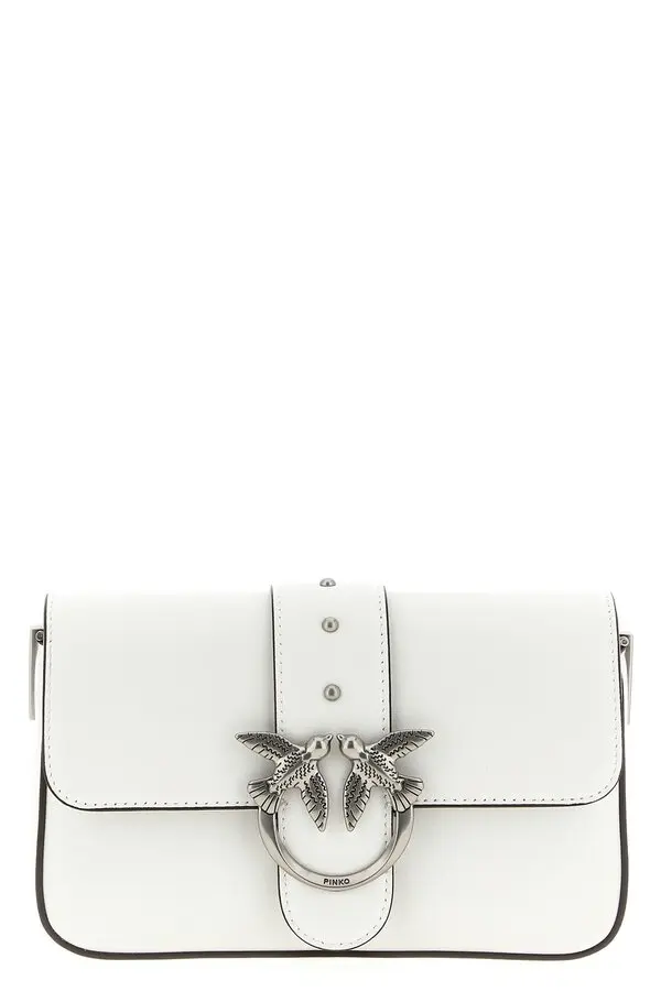 Pinko Mini Love Slouchy' Shoulder Bag - White