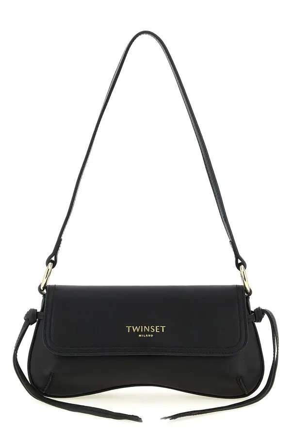 Twin-set Leather Shoulder Bag - Black