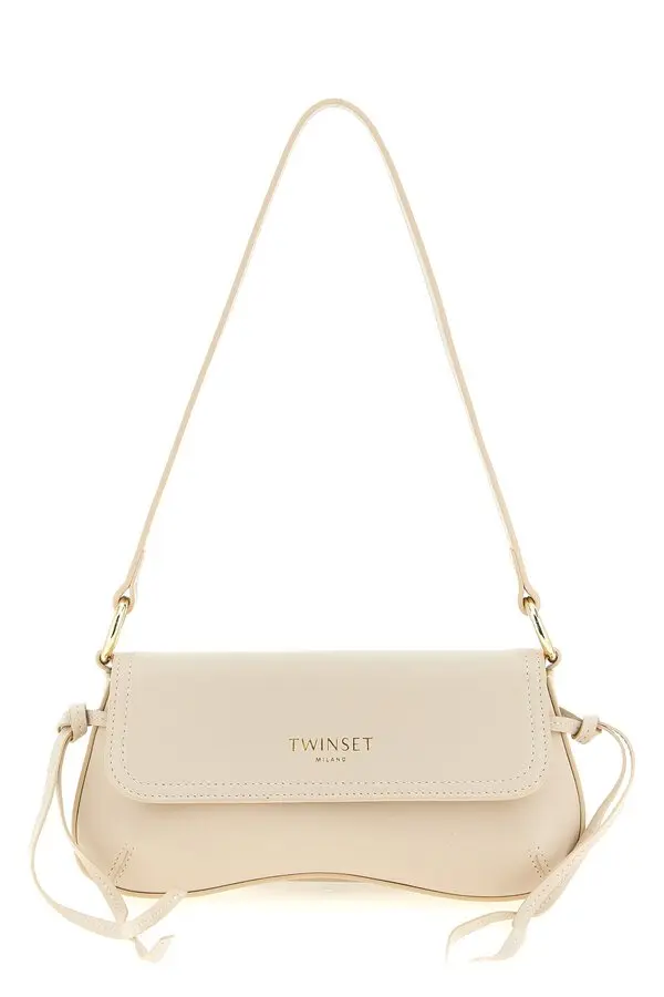 Twin-set Leather Shoulder Bag - White
