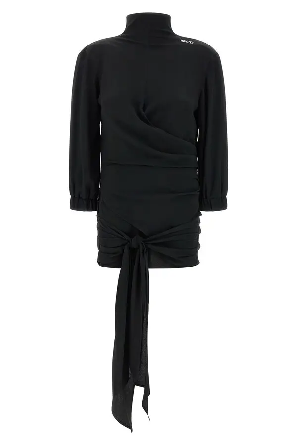 Attico Silk Blend Crepe Sash Top