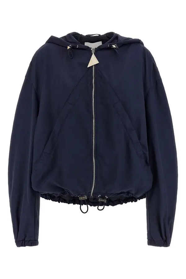 Attico Hooded Bomber Jacket - Blue