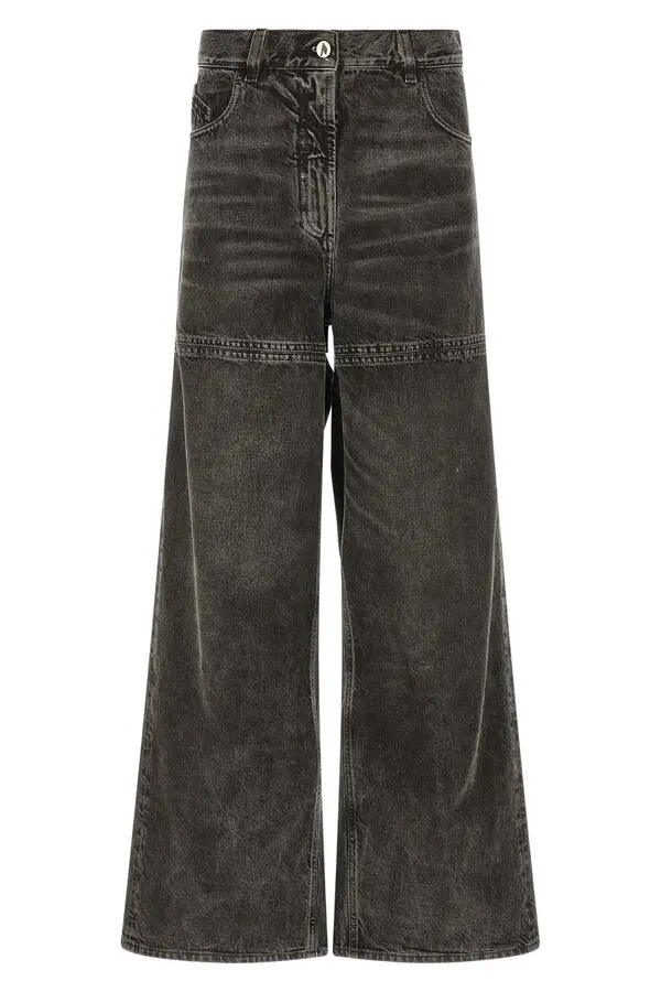 Attico Stonewashed Cotton Denim Jeans