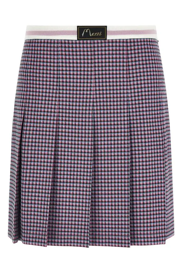 Marni Houndstooth Miniskirt - Purple