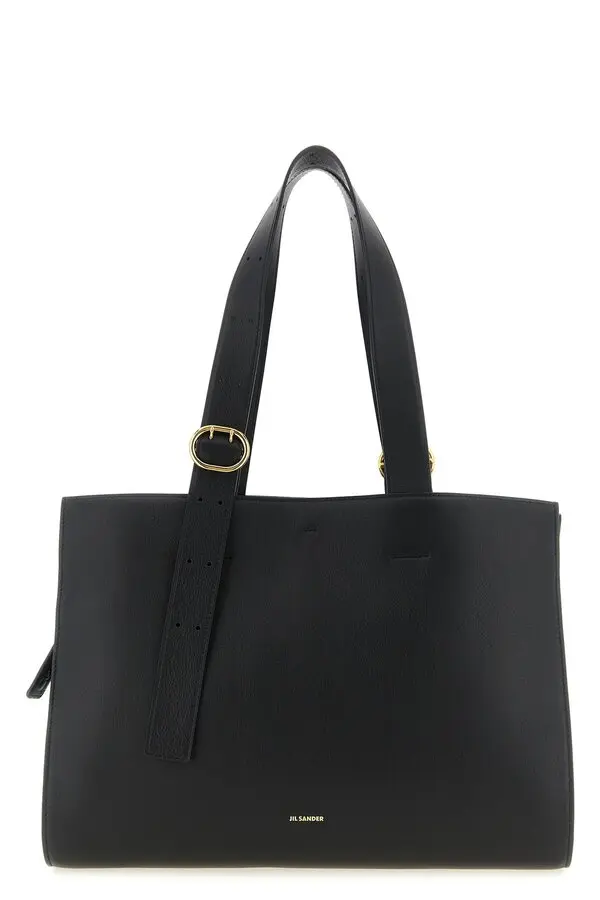 JIL SANDER Cannolo' Shopping Bag - Black