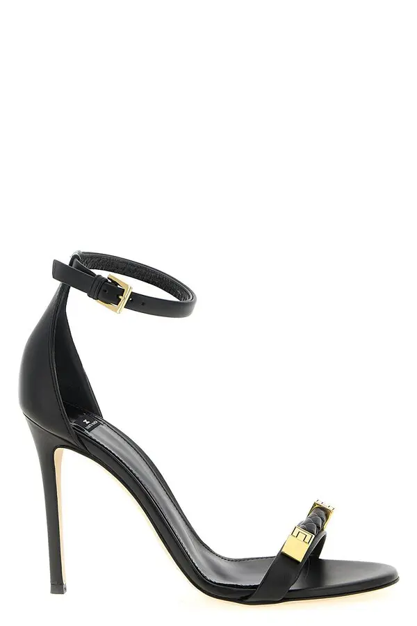 Elisabetta Franchi Leather Sandals - Black