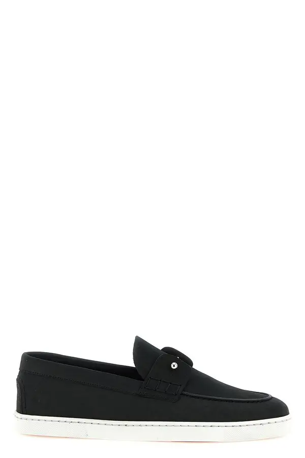 CHRISTIAN LOUBOUTIN Chambeliboat Nubuck Leather Loafers - Black