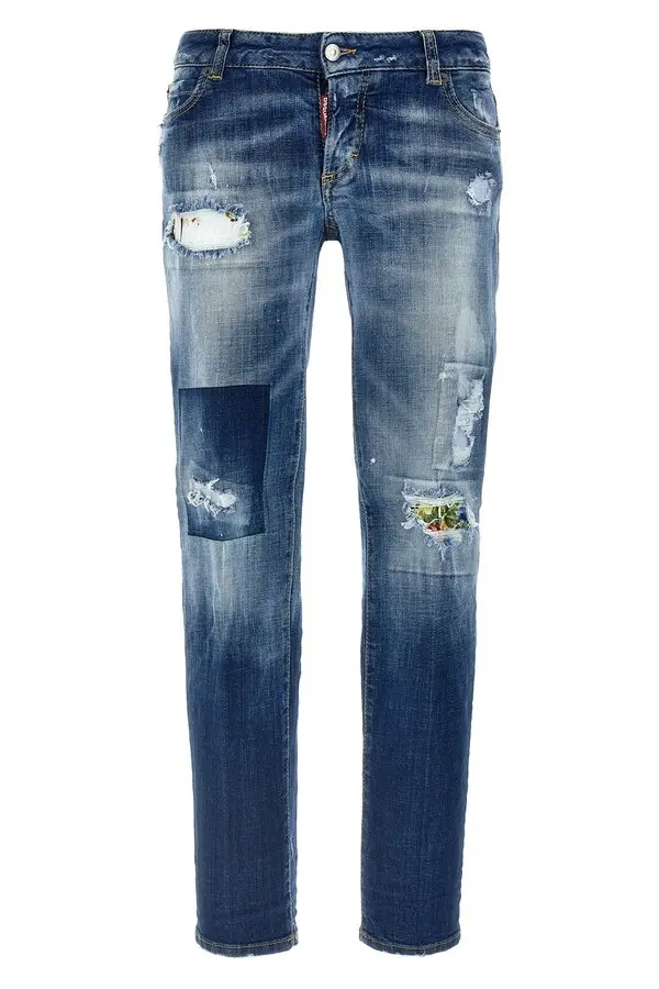 Dsquared2 Jennifer Cotton Denim Jeans - Blue