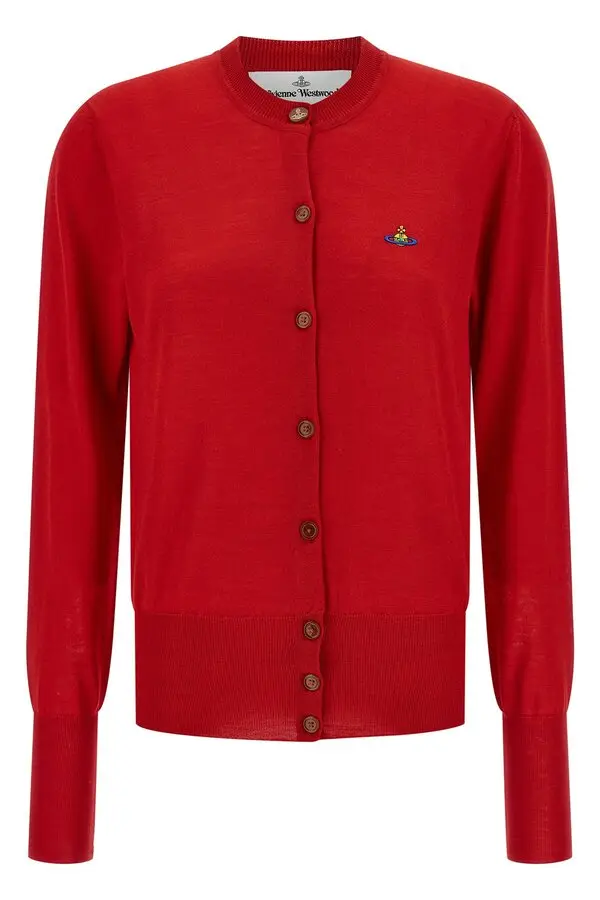 VIVIENNE WESTWOOD Bea Wool And Silk Cardigan - Red