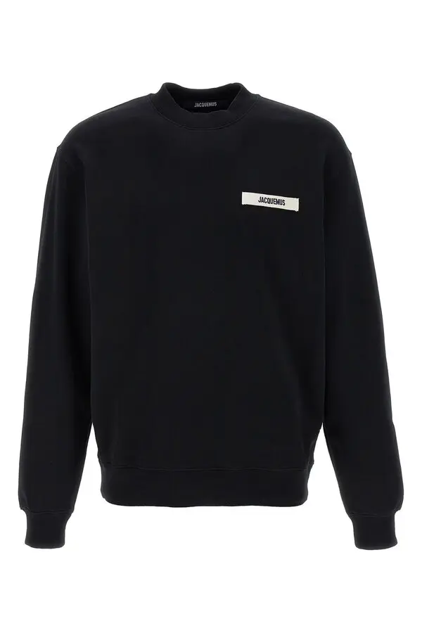 Jacquemus Le Gros Grain Cotton Fleece Sweatshirt - Black