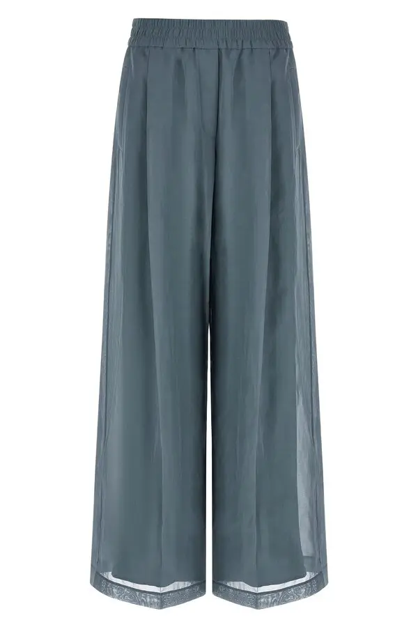 Brunello Cucinelli Cotton Organza Wide Leg Pants
