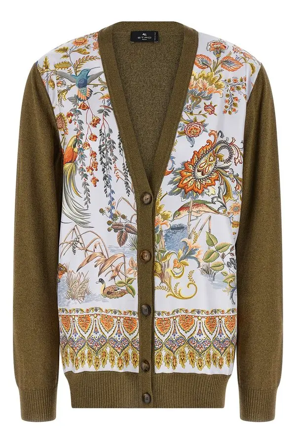 Etro Paisley Silk Insert Cardigan