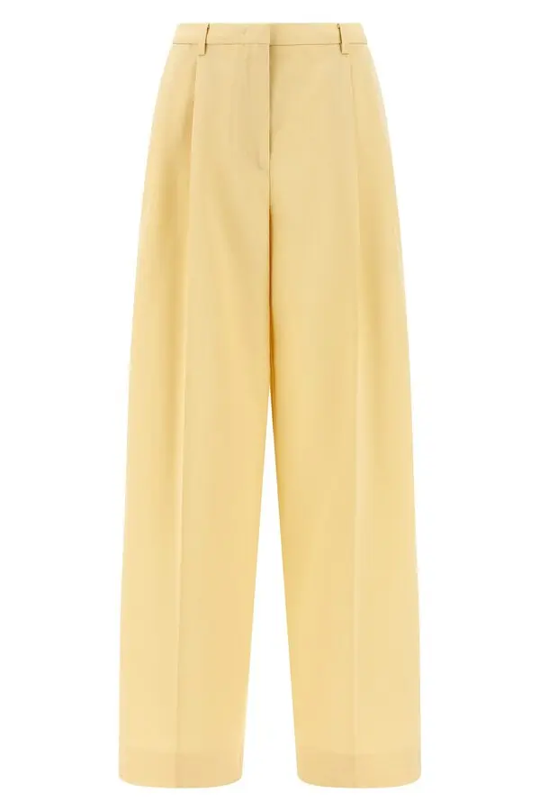 JIL SANDER Wool Wide Leg Trousers
