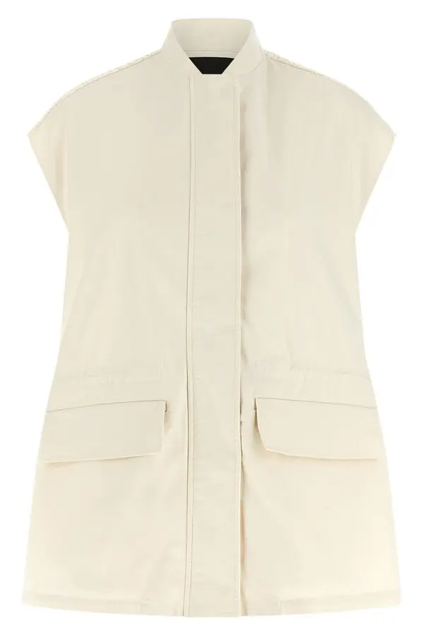 Fabiana Filippi Cotton Gabardine Crochet Vest