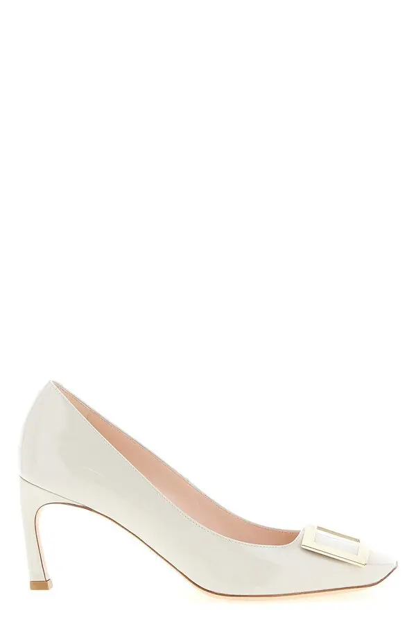 ROGER VIVIER Patent Leather Trompette Pumps - Gray