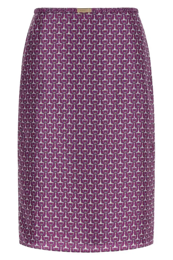 Gucci Morsetto' Print Skirt - Purple