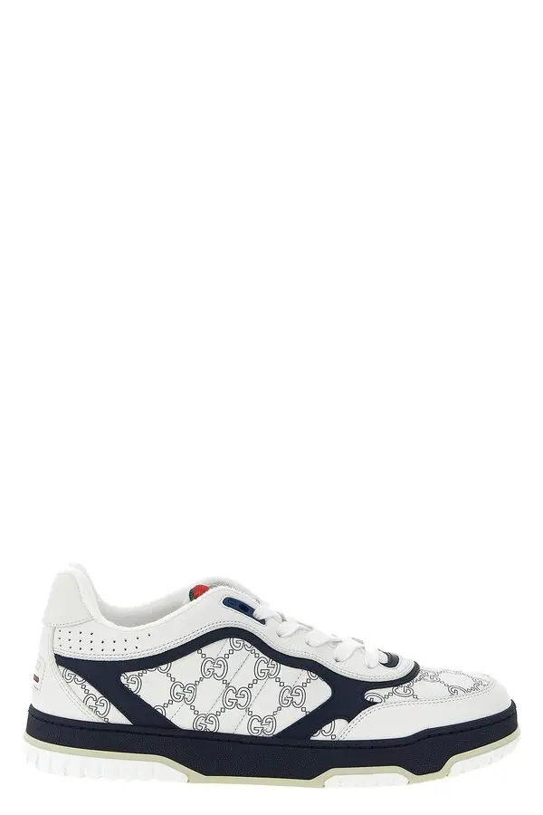 Gucci Re-web Hammered Leather Sneakers - Blue