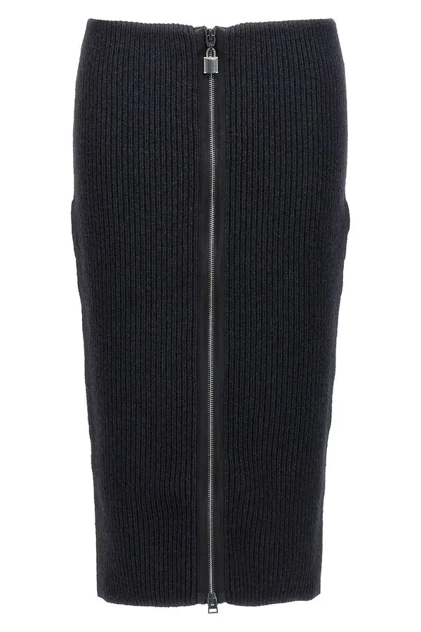 TOM FORD Ribbed Knit Wool Skirt
