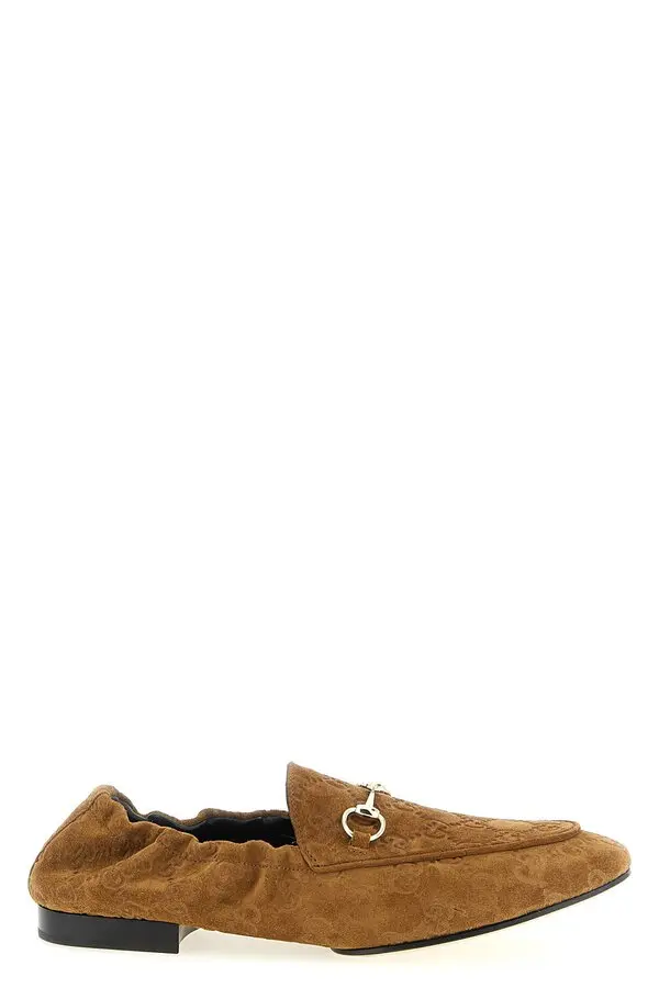 Gucci Gg Suede Loafers - Brown